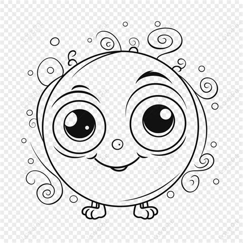 측면 윤곽 스케치 드로잉을 가리키는 눈을 가진 귀여운 만화 캐릭터 색칠 페이지 벡터미술개요 Png 일러스트 무료 다운로드 Lovepik