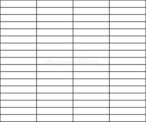 Structured Table Grid With Multiple Rows And Columns Stock Illustration Illustration Of Format
