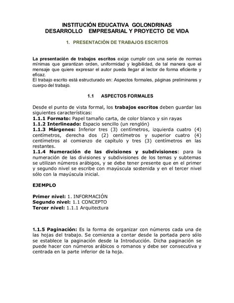 Presentacion De Un Trabajo Escrito Arbol