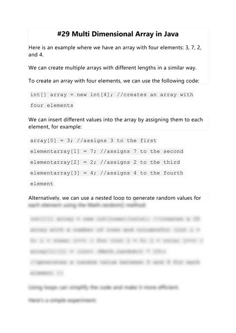 SOLUTION: 29 multi dimensional array in java - Studypool