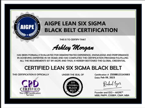Ashley Morgan On Linkedin Leansixsigmablackbelt Aigpe Certification