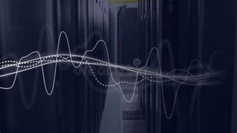 After Revealing Data Center Corridor Waveform Overlay Appearing Pulsing And Showing Data Flow