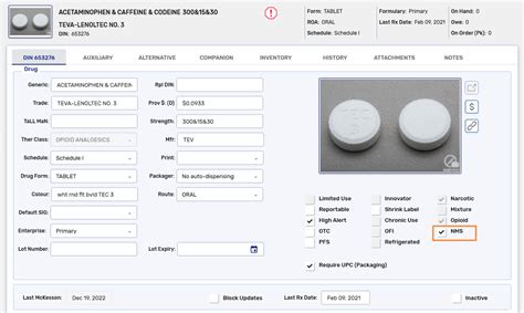 Overview Of NMS Information In The Drug Folder