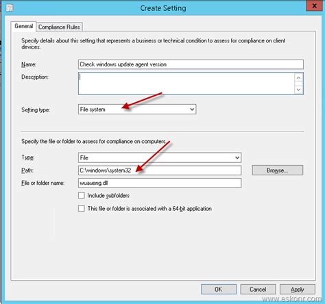 Configmgr How Use Compliance Settings To Check Windows Update Agent Version Wua Is Older