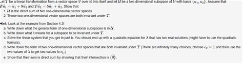 solved let t be a linear transformation from a vector space