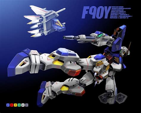 core fighter and f90y cluster gundam gundam and 1 more drawn by