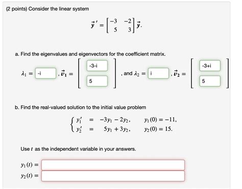 solved 2 points consider the linear system 3 3 [ 3 3