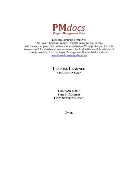 pdf lessons learned template pdf dokumen tips