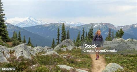 여성 트레일 러너가 알프스 초원을 통과하는 보도를 따라갑니다 20 24세에 대한 스톡 사진 및 기타 이미지 20 24세 Z세대 개성 개념 Istock