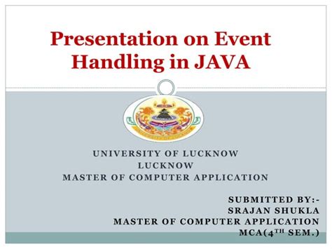 Event Handling In Java Pptx Programming Languages Computing