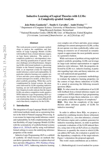 Pdf Inductive Learning Of Logical Theories With Llms A Complexity