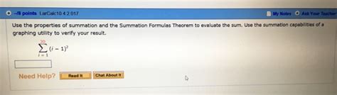 solved use the properties of summation and the summation