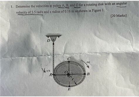 solved determine the velocities at points a b and c for a rotating