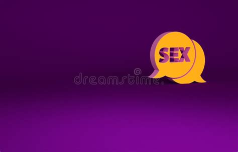 Orange Speech Bubble With Text Sex Icon On Purple Background Adults