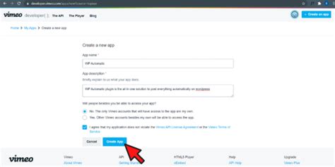 Wp Automatic Plugin 2022 How To Generate A Vimeo Access Token