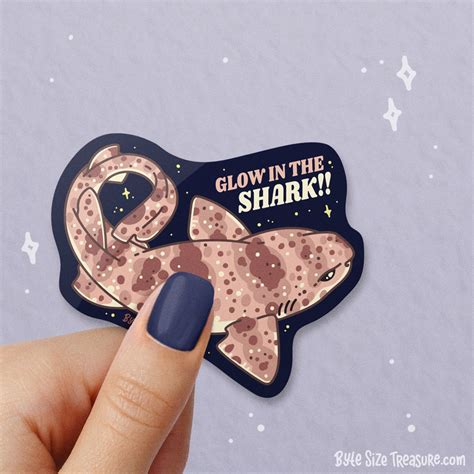 Swell Shark Glow In The Shark Vinyl Sticker Bytesizetreasure