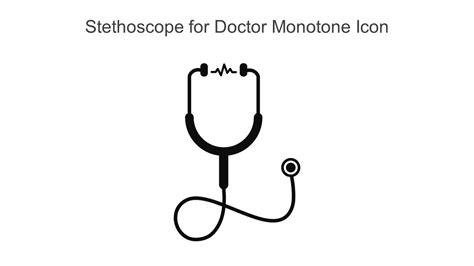 stethoscope for doctor monotone icon in powerpoint pptx png and