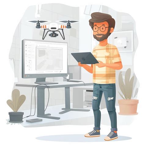 Digital Marketer Mobile App Developer In A Illustrated Flat Minimal Design Premium Ai