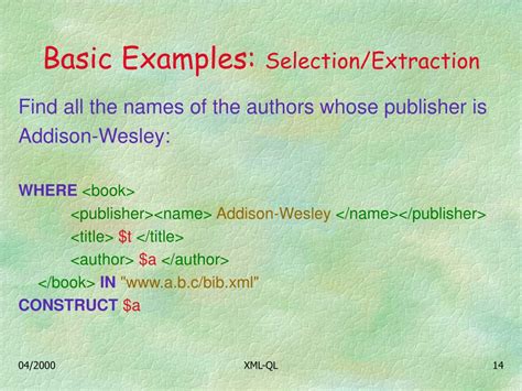PPT XML QL A Query Language For XML PowerPoint Presentation Free Download ID