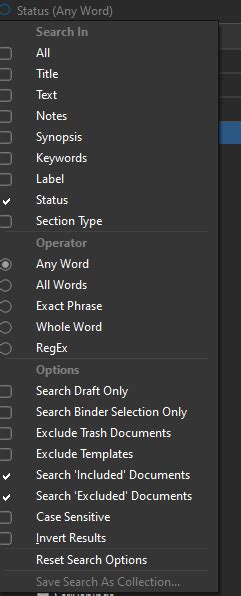 Bug Edit Search Collection Does Not Recall Original Criteria Scrivener For Windows