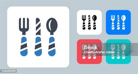 스푼 아이콘 벡터 일러스트 레이 션 포크 나이프 숟가락 Cutlery 먹다 음식 저녁 식사 접시 레스토랑 기구 기호 기호 플랫