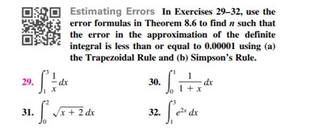 Solved Estimating Errors In Exercises Use The Error Chegg