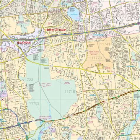 Western Suffolk County Ny Wall Map By Kappa The Map Shop