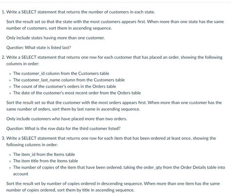 Solved For The Following Exercises Write A Single SELECT Chegg