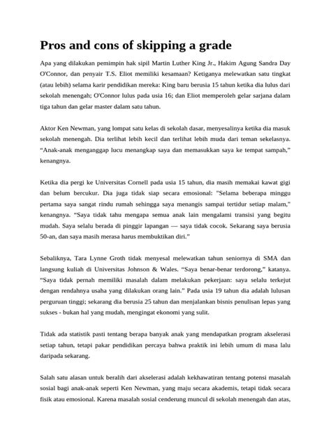 Pros And Cons Of Skipping A Grade Pdf