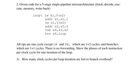 Solved 2 Given Code For A 5 Stage Single Pipeline