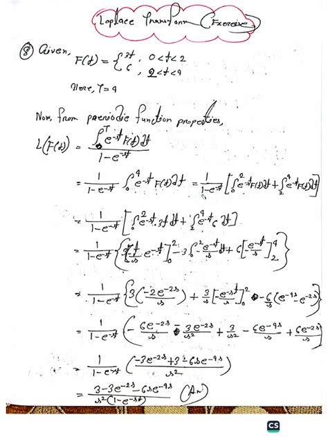laplace transform exercise pdf