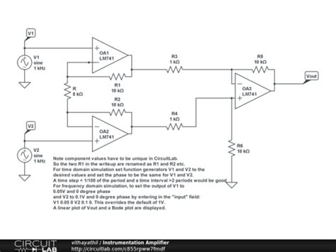 Instrumentation Amplifier Circuitlab
