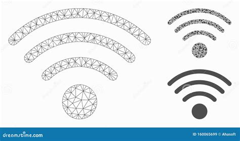 Wi Fi Source Vector Mesh Wire Frame Model And Triangle Mosaic Icon