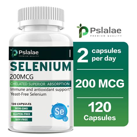 Selenium 200mcg Thyroid Health Potency Antioxidant Immune System And Metabolism Support 120