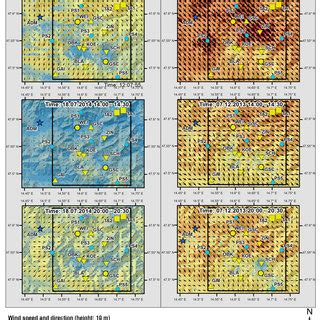 Modeled Wind Fields Typical For The Study Area A Thermally Induced Download Scientific