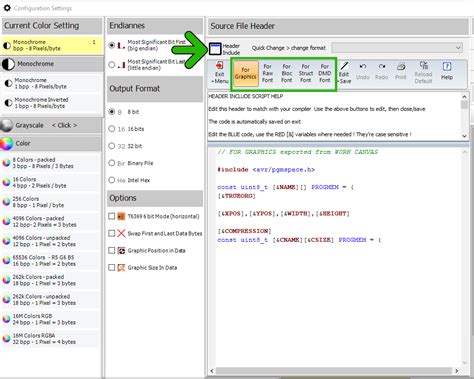 Getting Started Basic Settings Bitmap2lcd Software Tool Blog