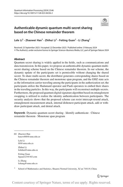 Authenticable Dynamic Quantum Multi Secret Sharing Based On The Chinese Remainder Theorem