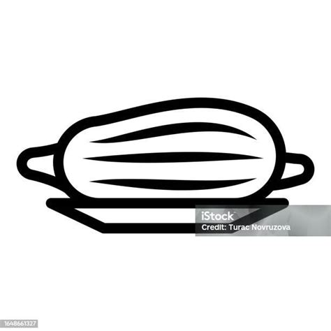 튀긴 고구마 라인 아이콘 길거리 음식 개념 흰색 배경에 한국 구운 참마 벡터 기호 개요 스타일 아이콘 모바일 개념 웹 디자인