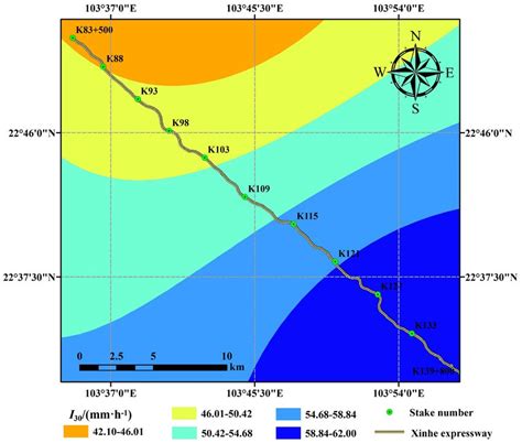 Rainfall Intensity Interpolation Results Under 20 Year Return