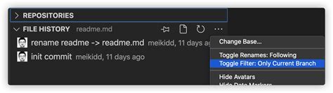 file history missing commits from other branches · issue 1402 · gitkraken vscode gitlens · github
