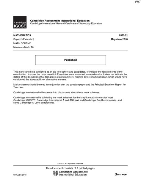 June 2018 V2 Ms Paper 2 Cie Maths Igcse Pdf Qualifications
