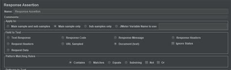 Jmeter Response Assertion Failing Even Though The Document Does Contain The Expected Text