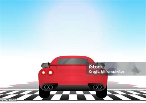 레이싱 트랙의 시작 지점에서 경주 용 자동차 경주 용 자동차와 경주 트랙 레이스 트랙 도로 경주용 자동차 자동차에 대한 스톡 벡터 아트 및 기타 이미지 Istock