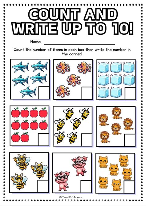 Free 1 10 Counting Worksheet Teach Prints