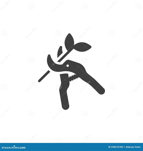 Plant And Pruning Shears Vector Icon Stock Illustration Illustration Of Plants Simple 290676786