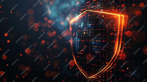 Premium Photo Cybersecurity Network Shield Firewall Protection Abstract Background Glowing Shield