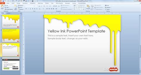 Free Yellow Ink Powerpoint Template Free Powerpoint Templates