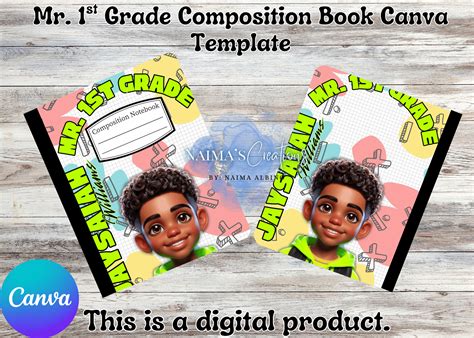Mr 1st Grade Composition Book Editable Canva Template Payhip