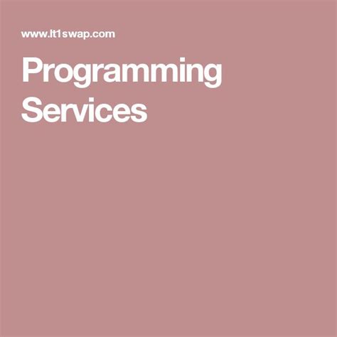Programming Services Programming Computer Programming Object