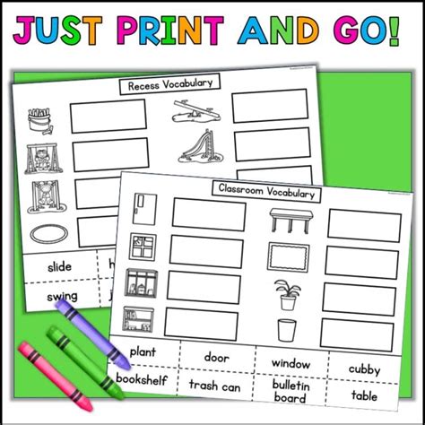 Labeling Objects School Classroom Vocabulary Worksheets Ell Mll Esl